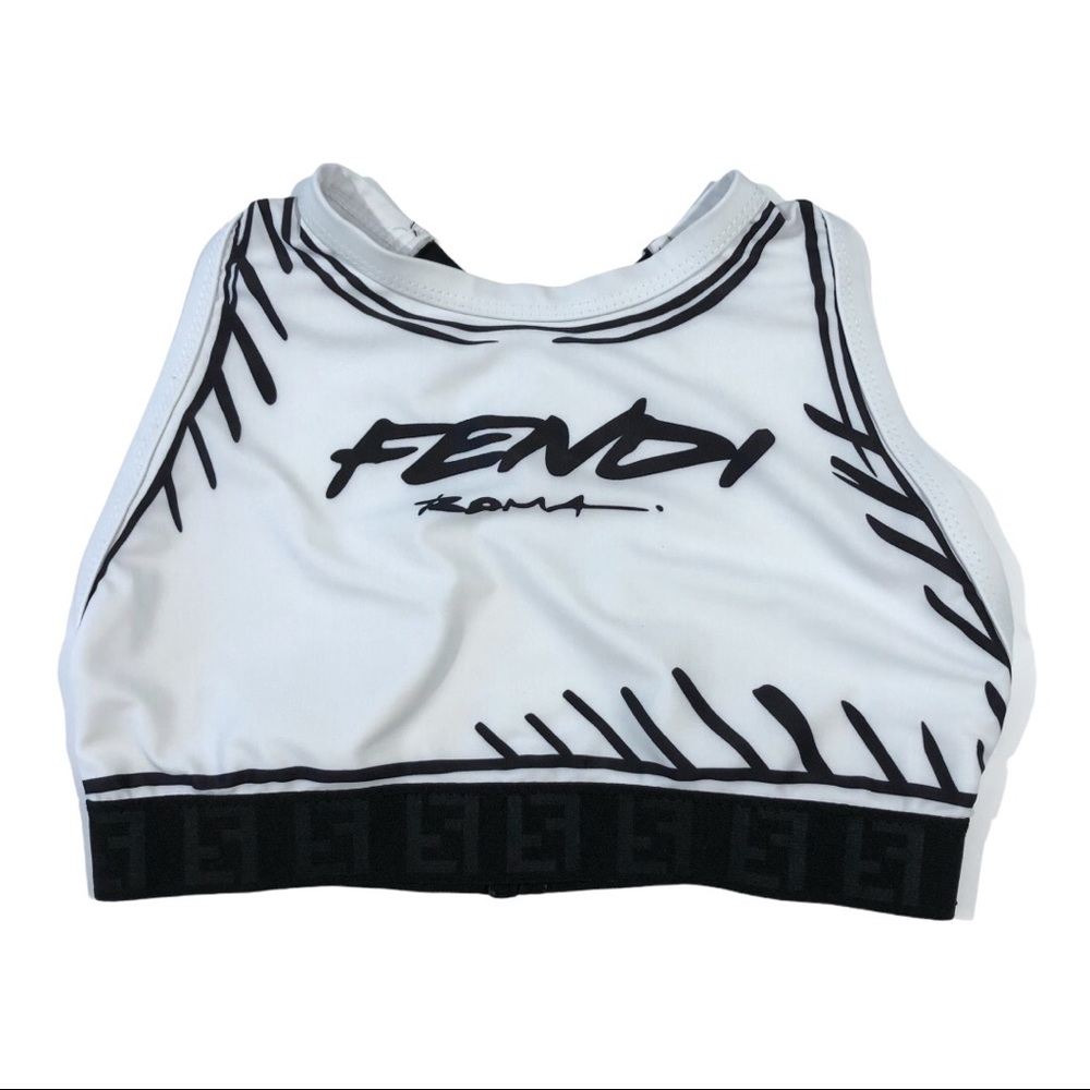Fendi Roma Joshua Vides Tech Fabric Sports Bra Xl - Gem